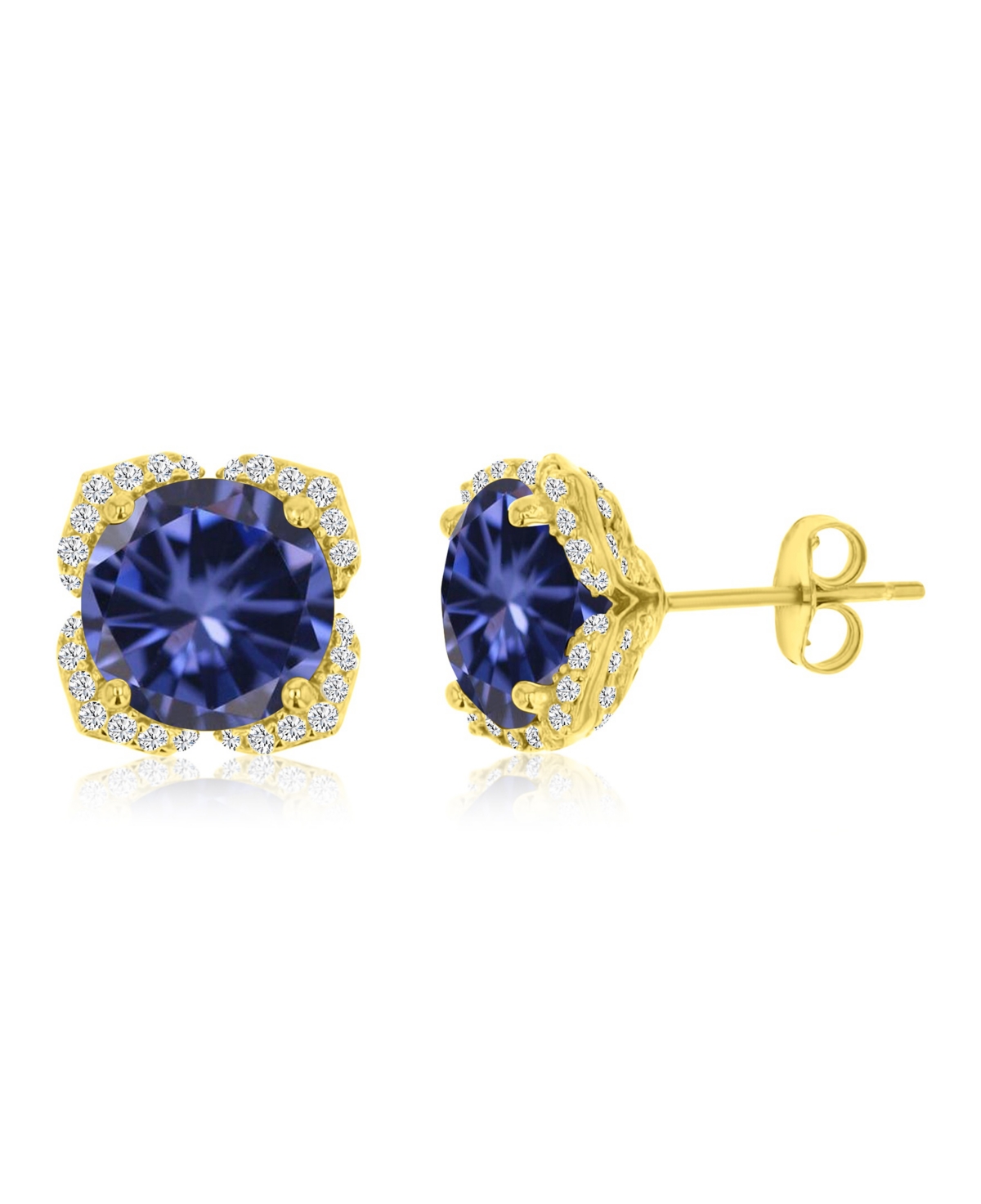 Click here for Macys 14k Gold-Plated Tanzanite Flower Drop Earrin... prices
