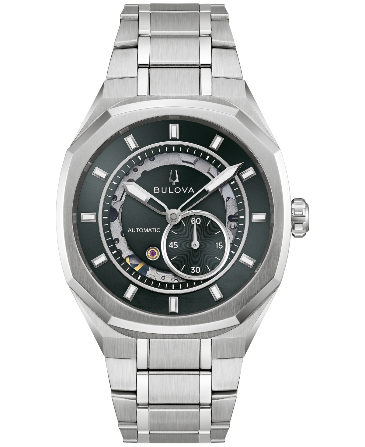 Click here for Bulova Mens Automatic Marc Anthony Silver-Tone Sta... prices