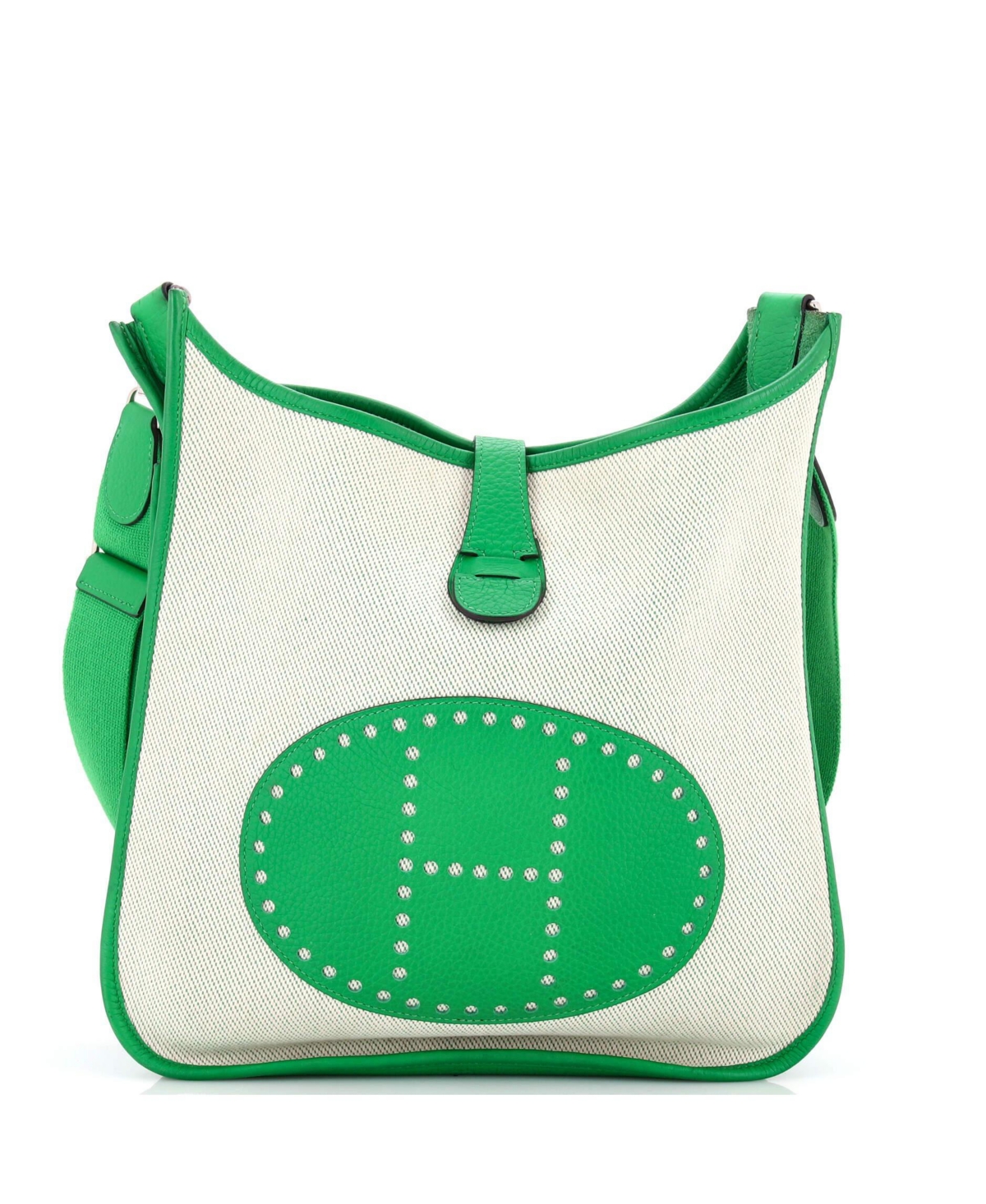 Click here for Pre-Owned Hermes Gm Evelyne Bag Gen Iii Toile and... prices