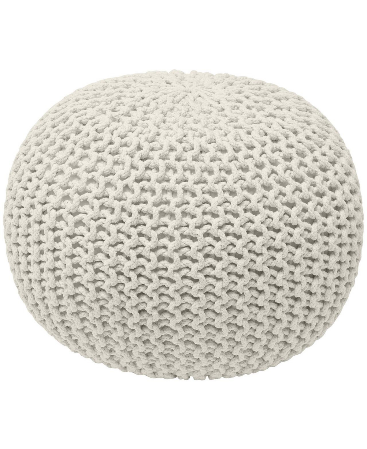Click here for Ornavo Home Cotton Classic Braid Pouf Ottoman - Na... prices