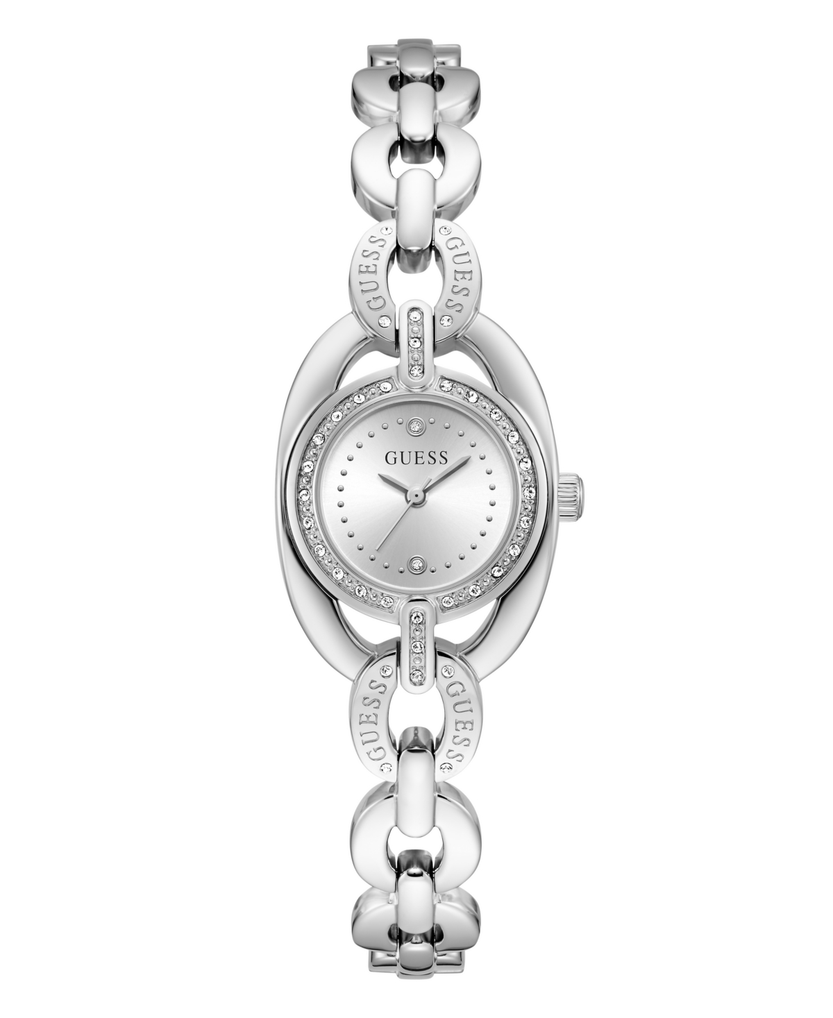 Click here for Guess Womens Quartz Silver-Tone Stainless Steel Wa... prices