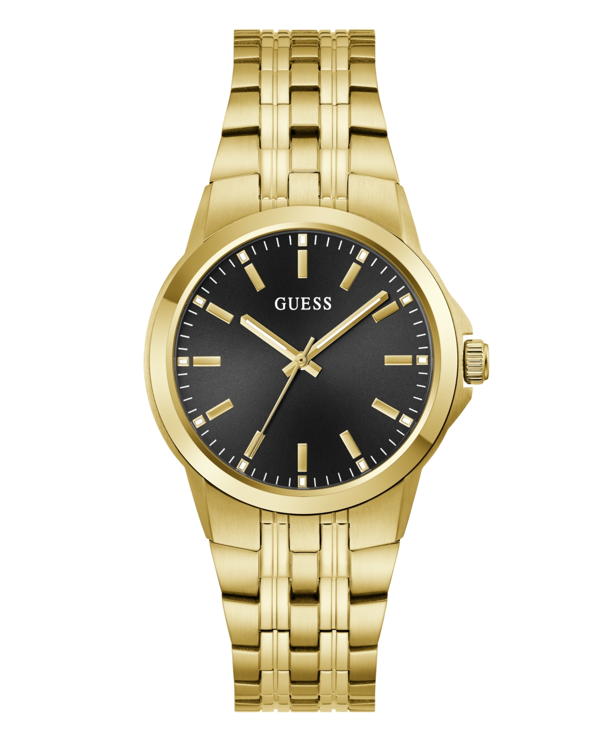 Click here for Guess Mens Quartz Gold-Tone Stainless Steel Watch... prices