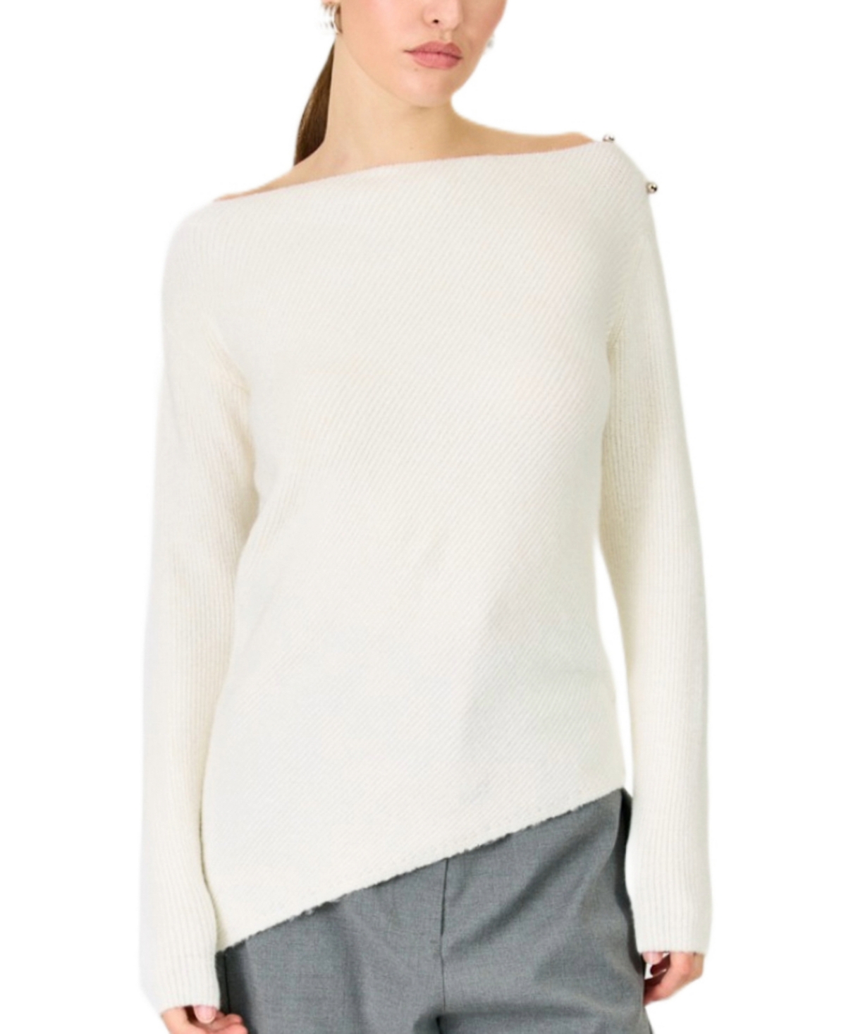 Click here for Line & Dot Womens Boat-Neck Long-Sleeve Sweater -... prices
