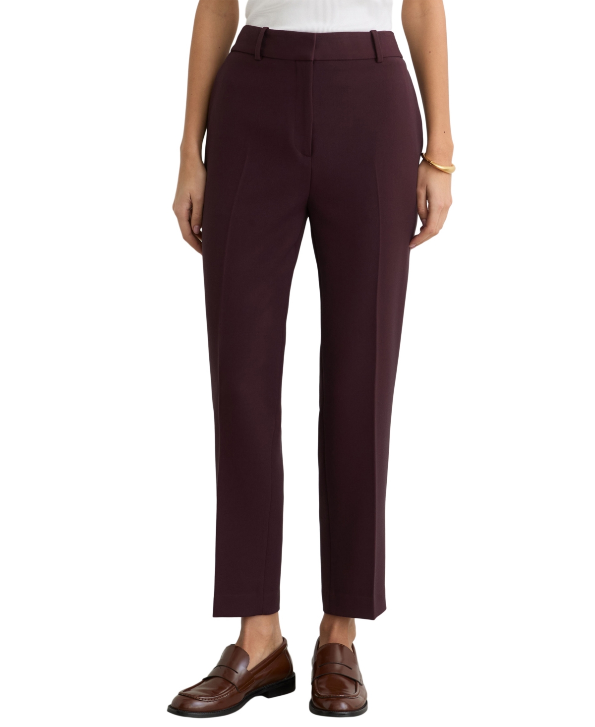 Click here for Reiss Womens Gabi Slim-Fit Mid-Rise Suit Trousers... prices