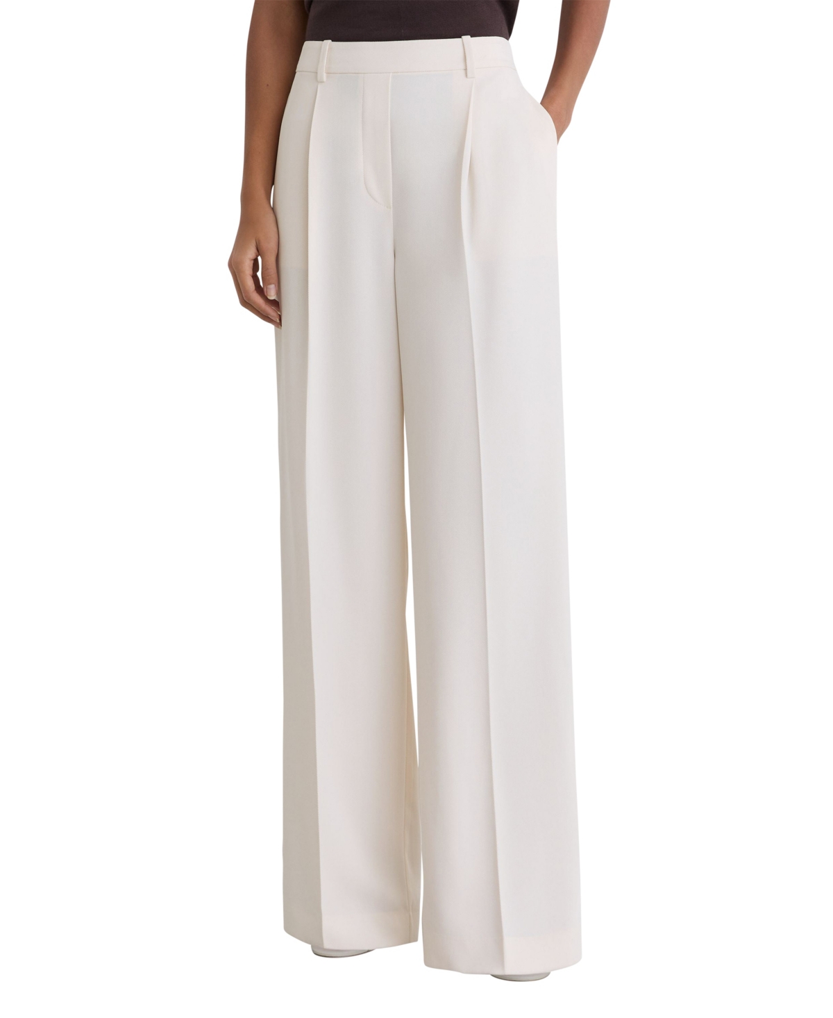 Click here for Reiss Womens Eden Wide-Leg Elasticated-Waist Twill... prices