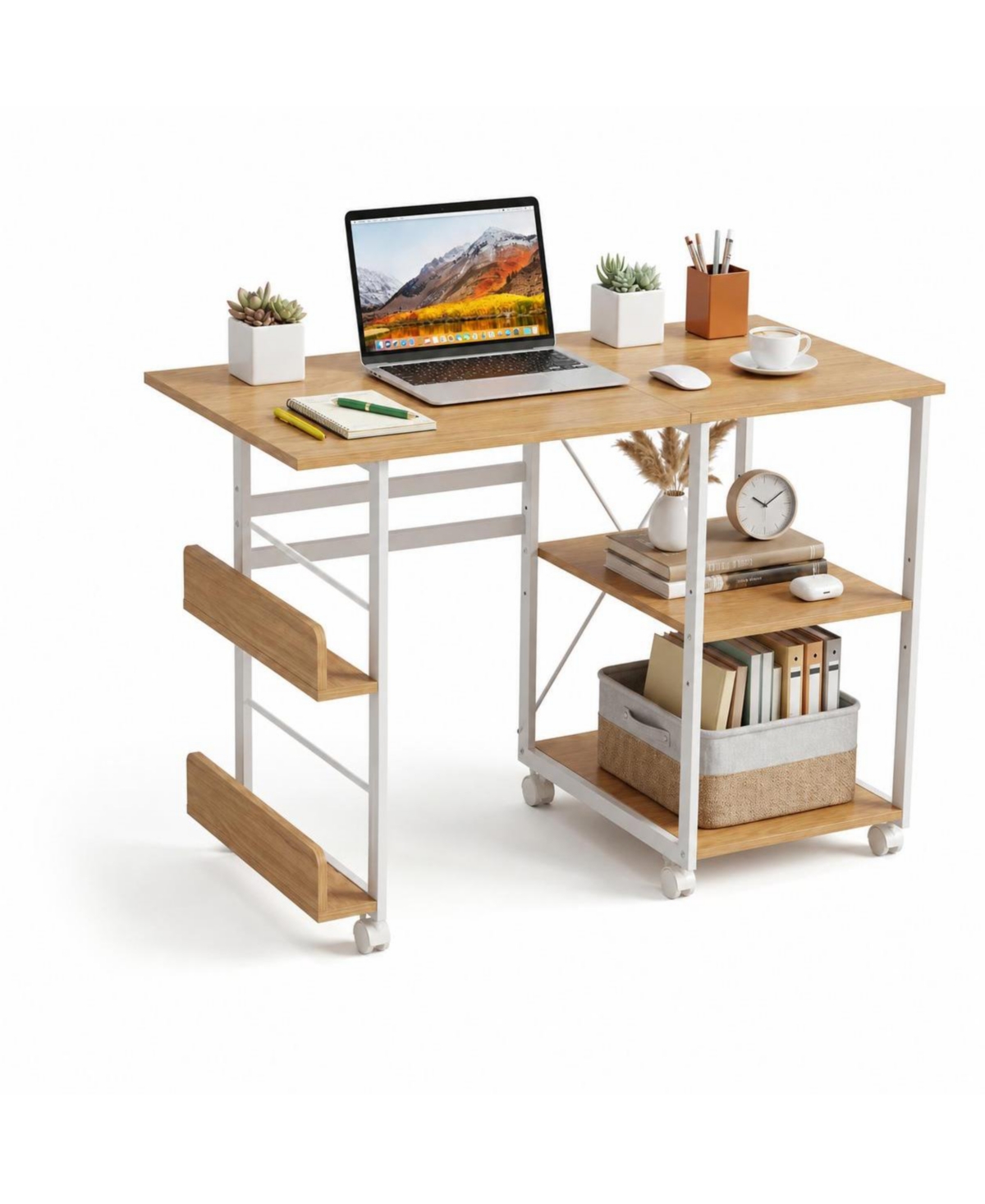 Click here for Gaomon 31.5 Rolling Folding Desk with Storage Shel... prices