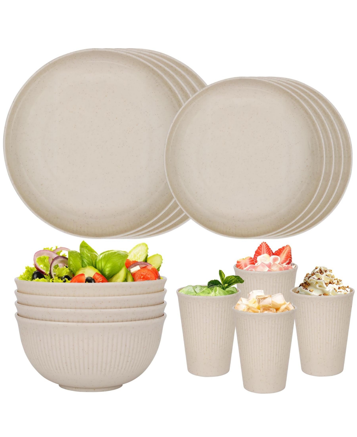 Click here for Piscifun 48 Piece Unbreakable Dinnerware Set For 4... prices