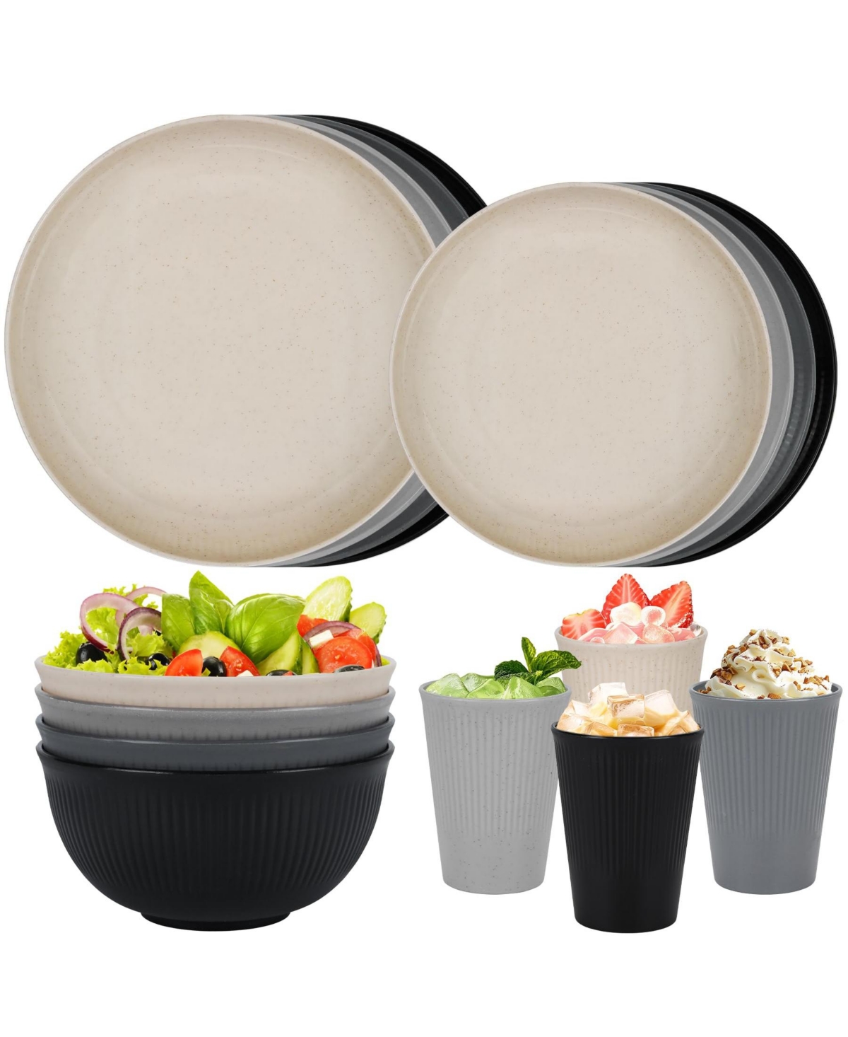Click here for Piscifun 48 Piece Unbreakable Dinnerware Set For 4... prices