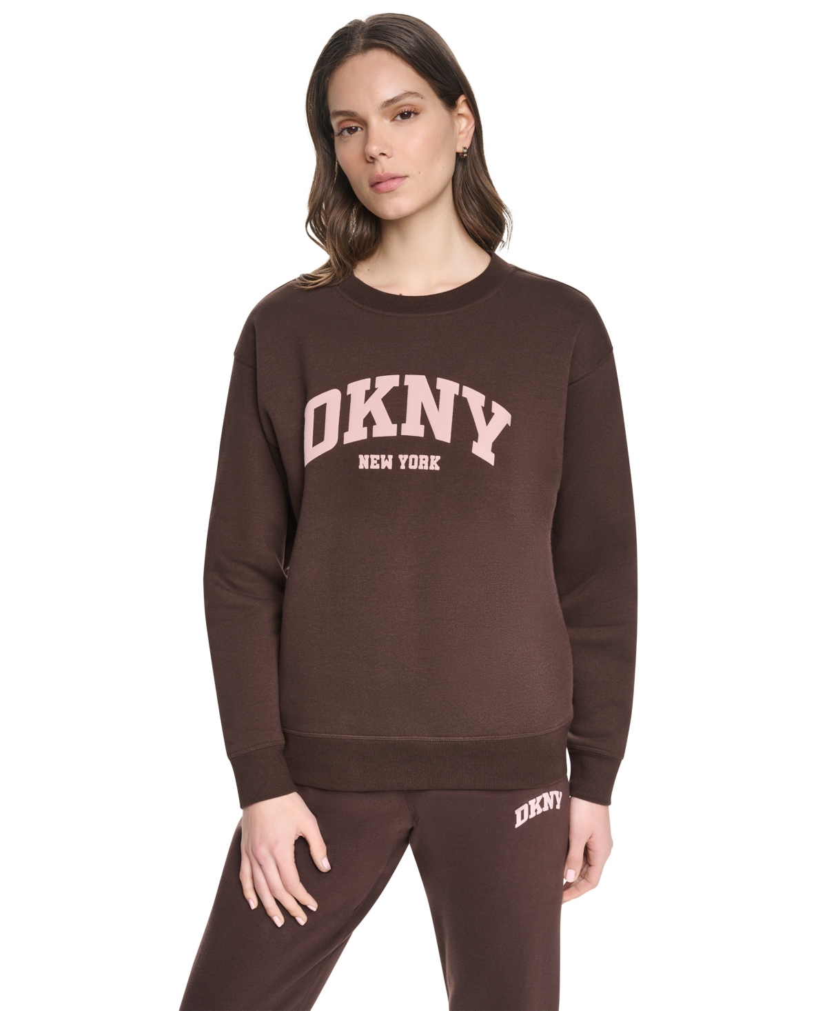 Click here for Dkny Sport Womens Varsity Puff Logo Crewneck Sweat... prices