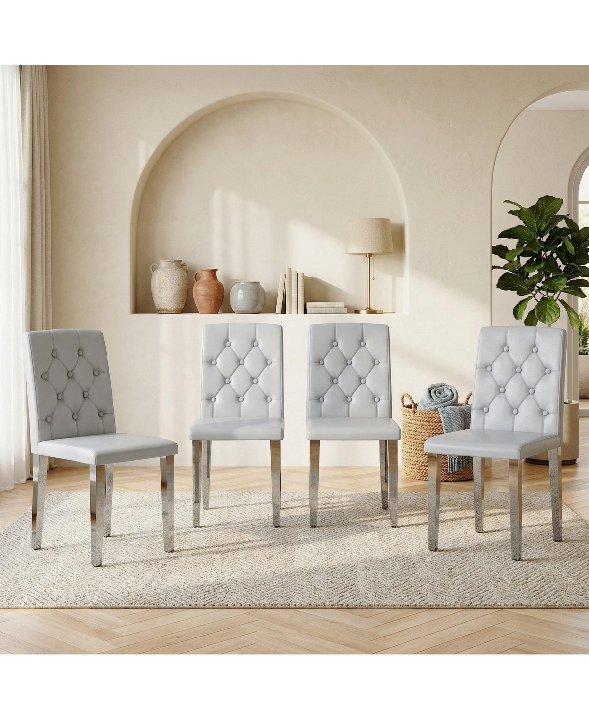 Click here for Sailvan Pu Dining Chairs  35 Inch Ergonomic Buckle... prices