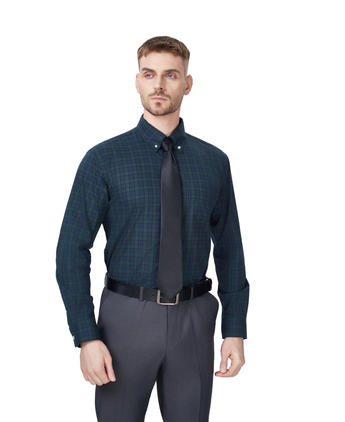 Click here for Club Room Mens Regular-Fit Blackwatch Dress Shirt... prices