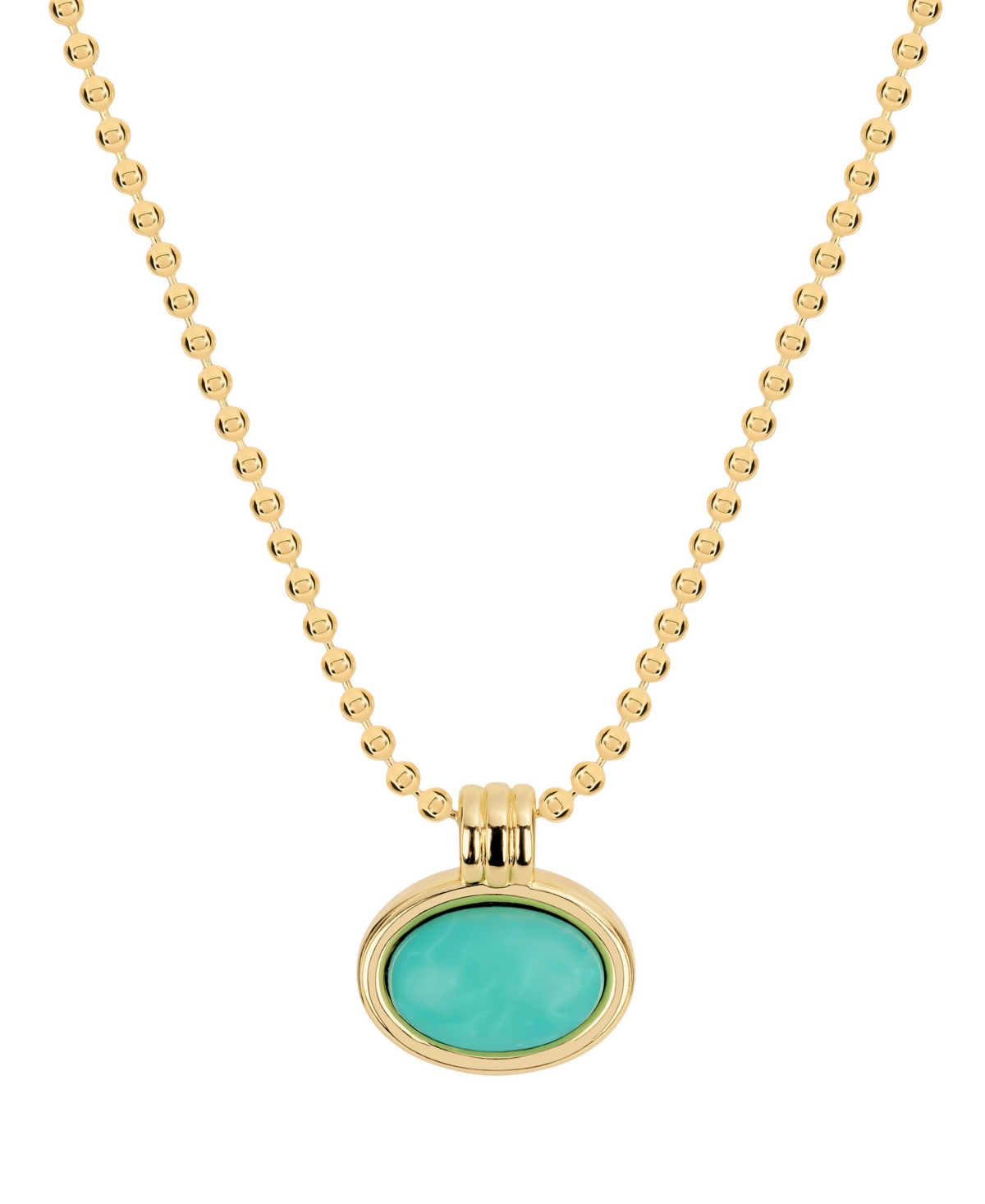 Click here for Macys Gold-Plated Howlite Turquoise Oval Beaded Ne... prices