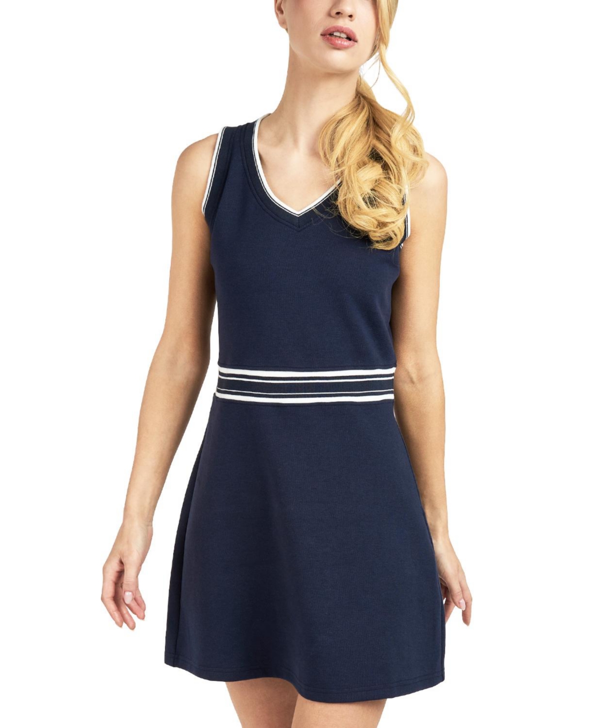 Click here for Elle Collection Womens Drop-Waist A-Line V-Neck Dr... prices