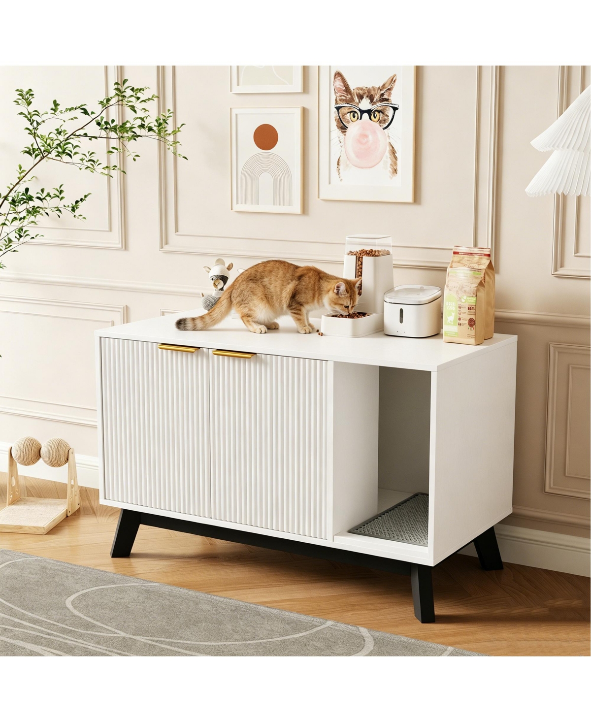Click here for homfan Cat Litter Box Enclosure End Table - 39 Lar... prices