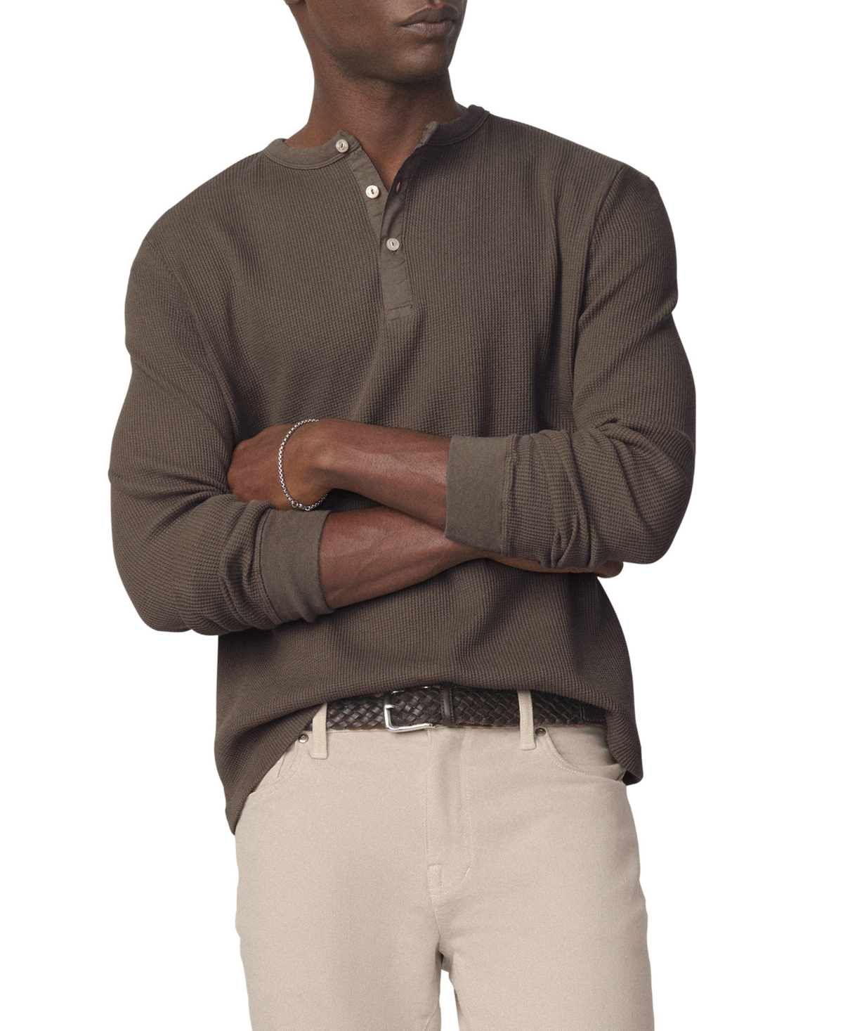 Click here for Joes Jeans Mens Long-Sleeve Henley Waffle T-Shirt... prices