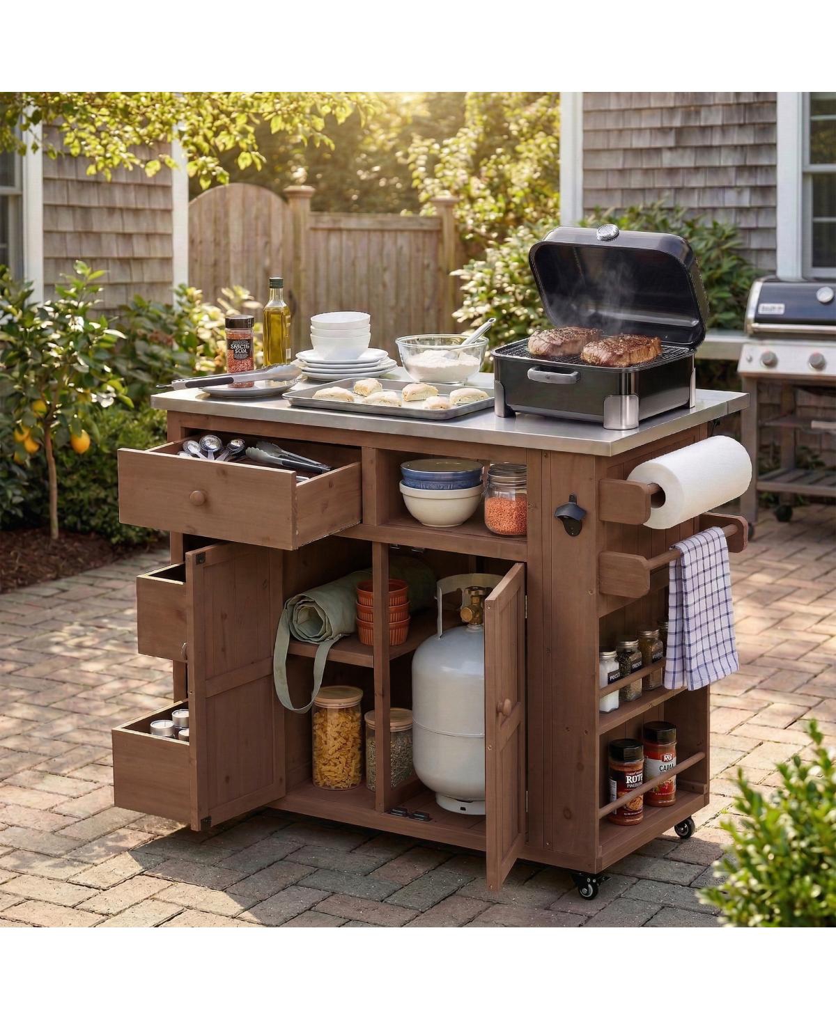 Click here for Streamdale Furniture Outdoor Extendable Wood Kitch... prices