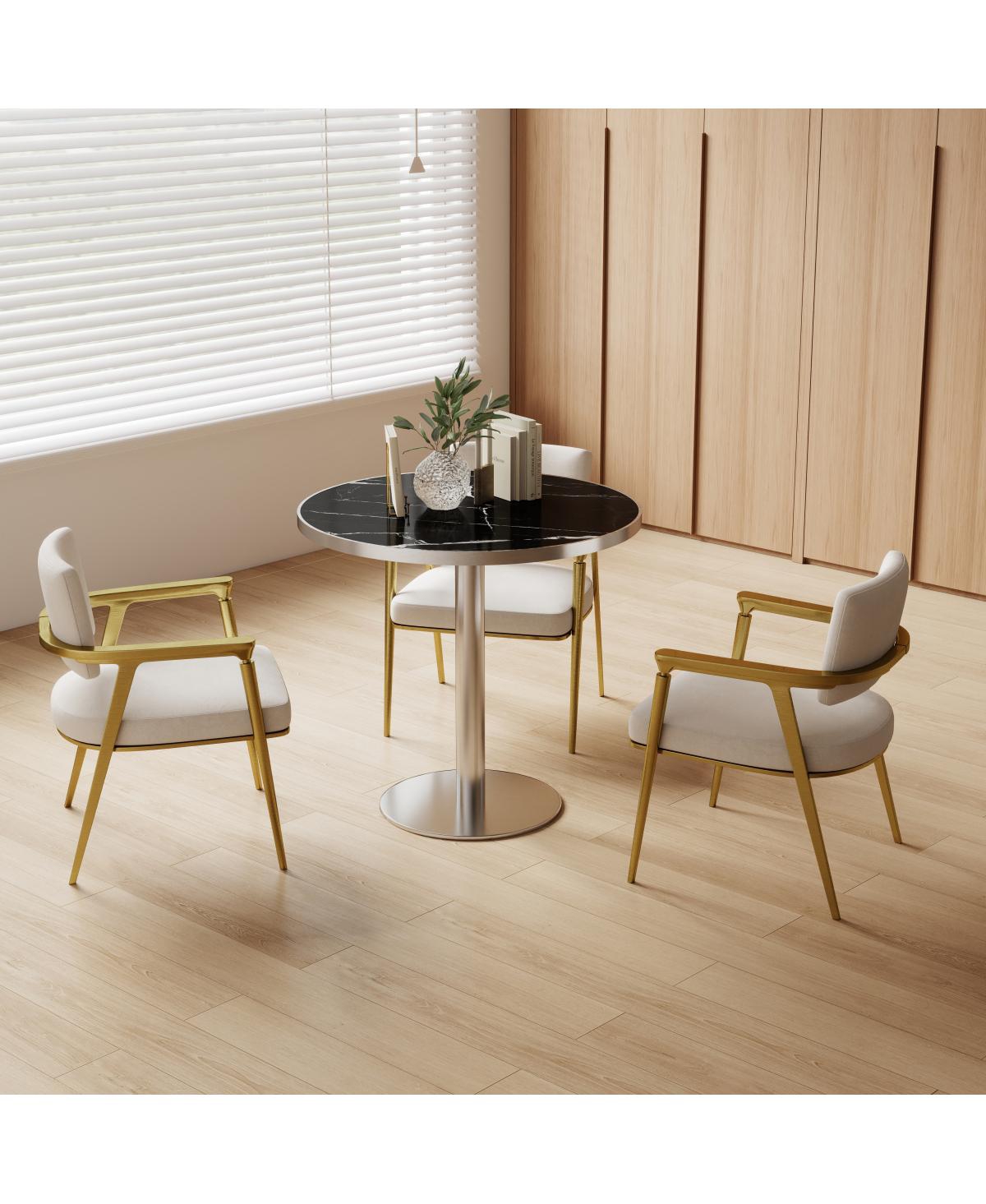 Click here for Streamdale Furniture Round Modern Dining Table Fau... prices