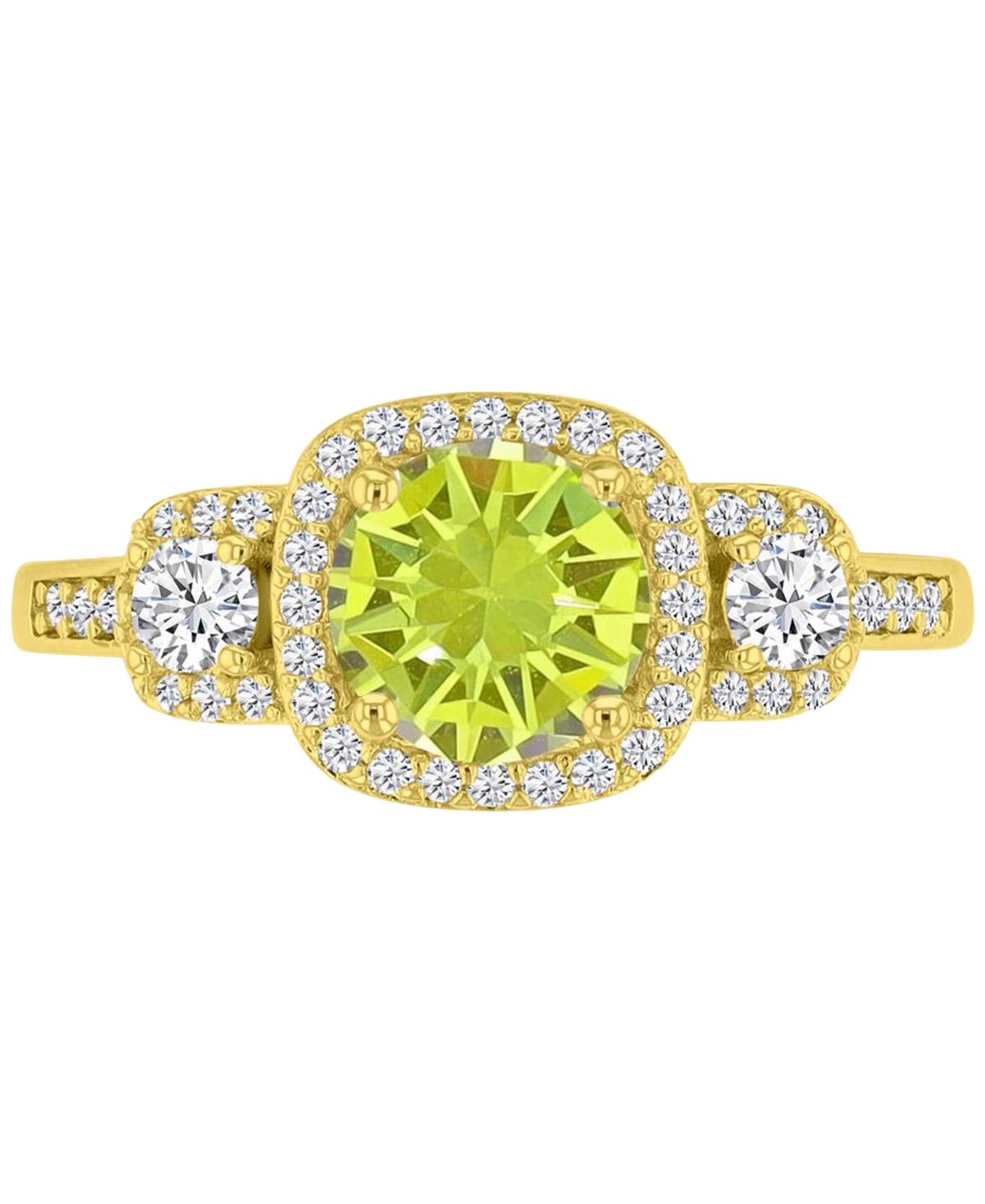 Click here for Macys 14k Gold-Plated Golden Crystal Halo Bridal R... prices