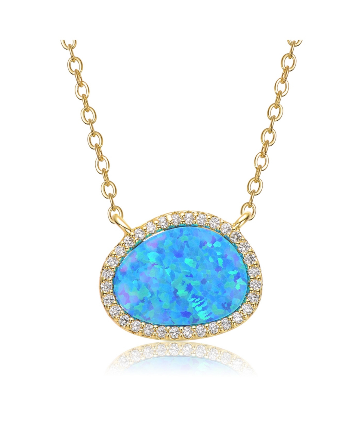 Click here for Rachel Glauber 14K Gold Plated Sparkling Oval Opal... prices