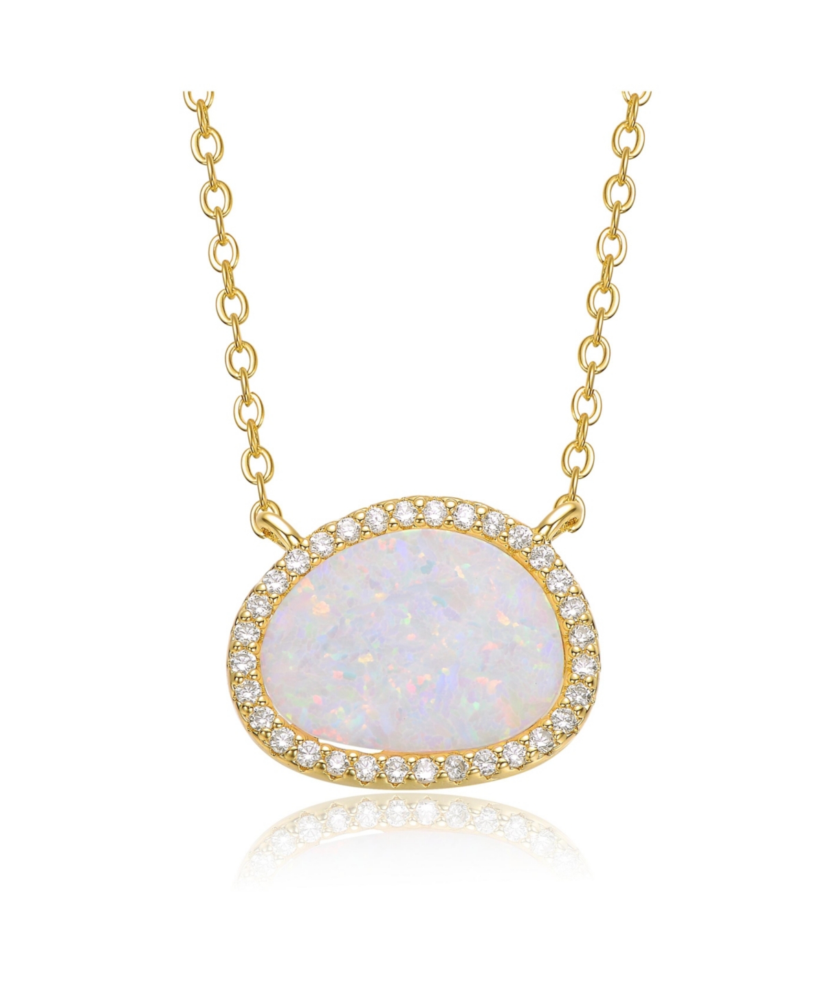 Click here for Rachel Glauber 14K Gold Plated Sparkling Oval Opal... prices