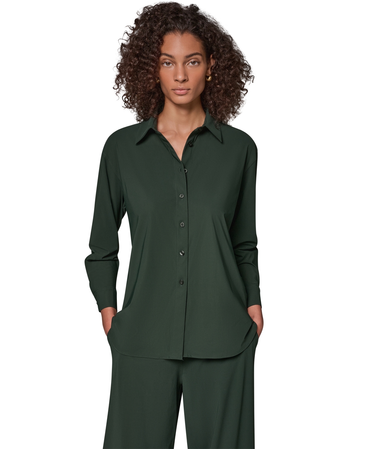 Click here for Donna Karan Weekend Womens Long-Sleeve Button-Fron... prices