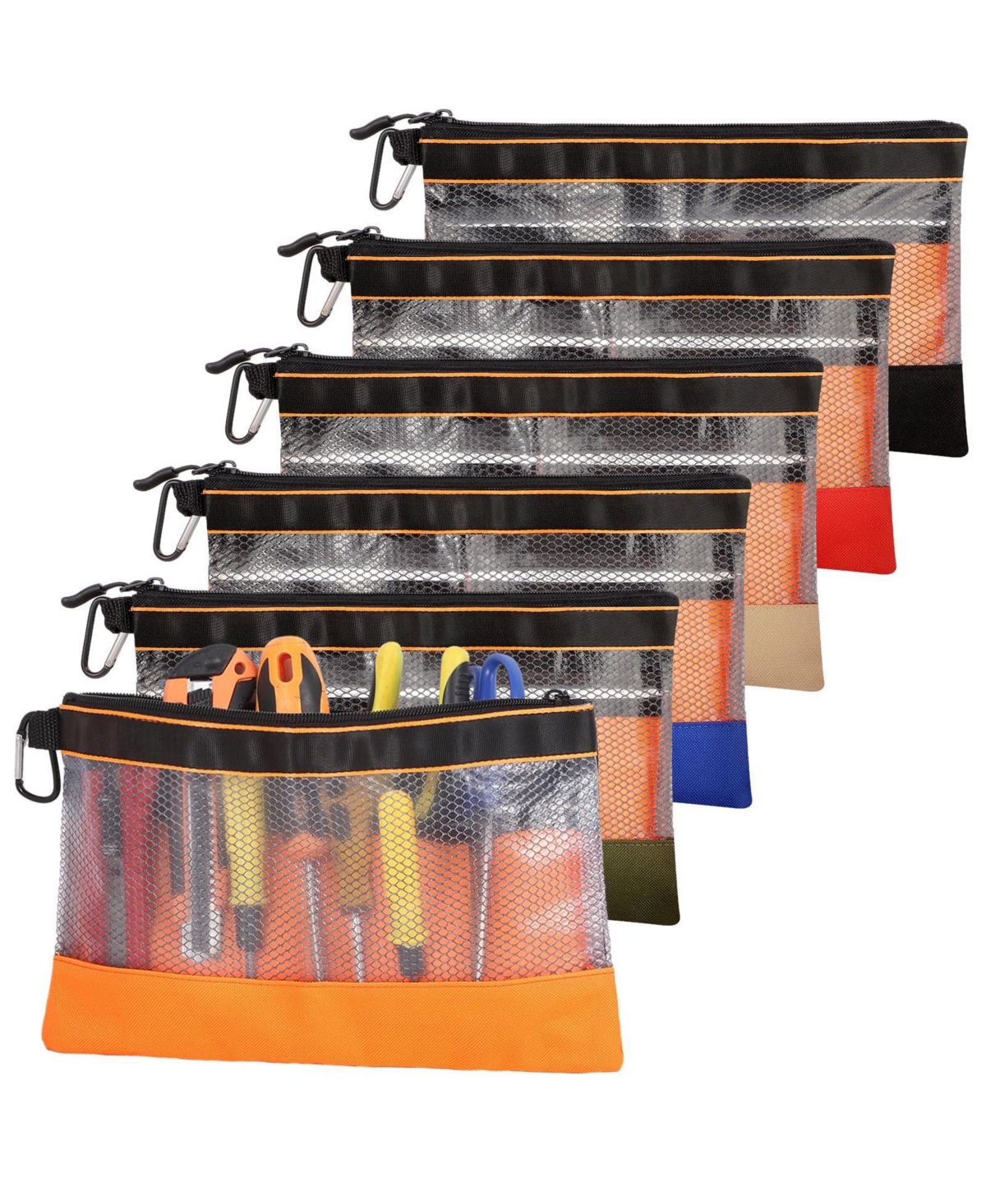 Click here for Xdovet Tool Pouch Bags Zipper Mesh Window 6pcs - M... prices
