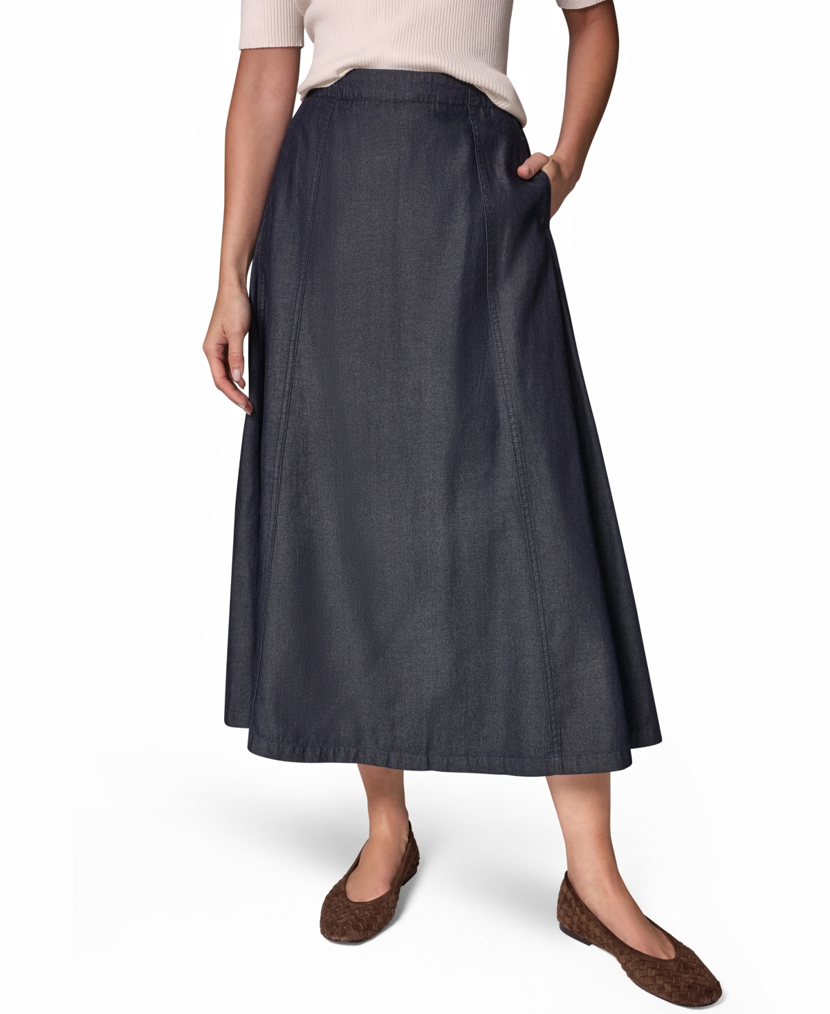 Click here for Donna Karan Weekend Womens Pleated A-Line Midi Ski... prices
