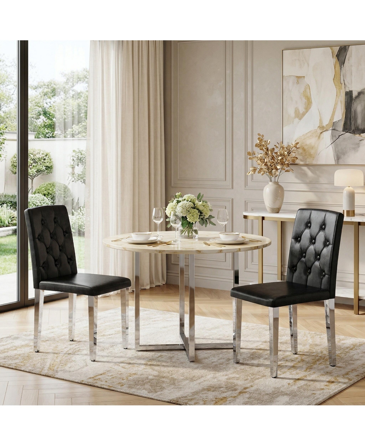 Click here for Sailvan Pu Dining Chairs  35 Inch Ergonomic Buckle... prices