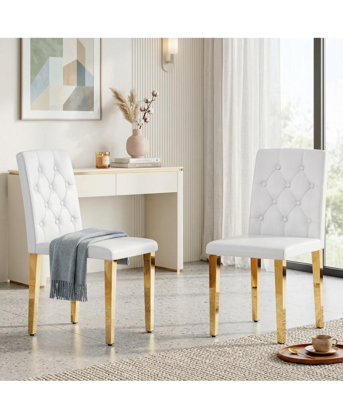 Click here for Sailvan Pu Dining Chairs  35 Inch Ergonomic Buckle... prices