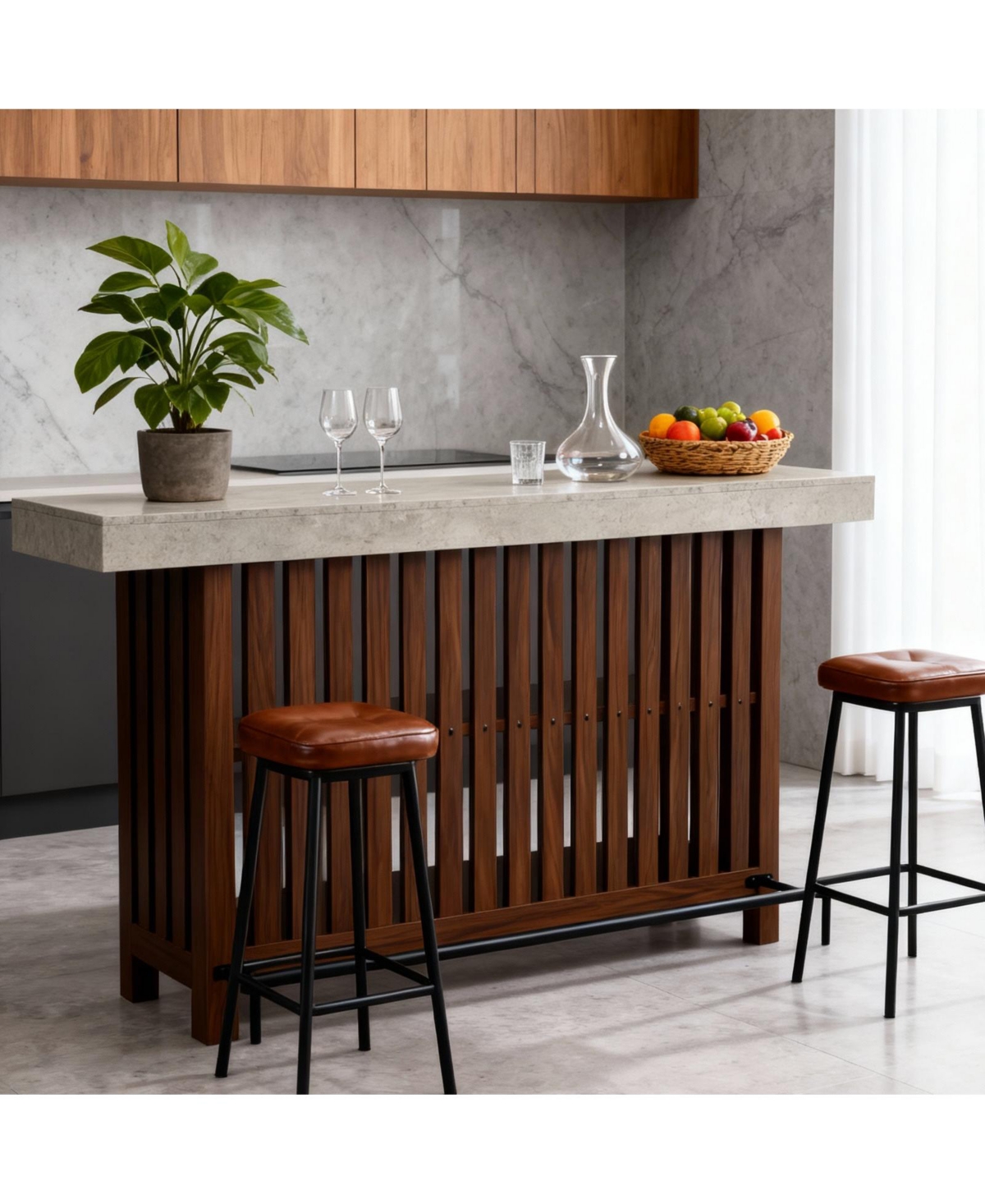 Click here for homfan 63 Home Bar Unit with 2-Tier Shelf and Foot... prices