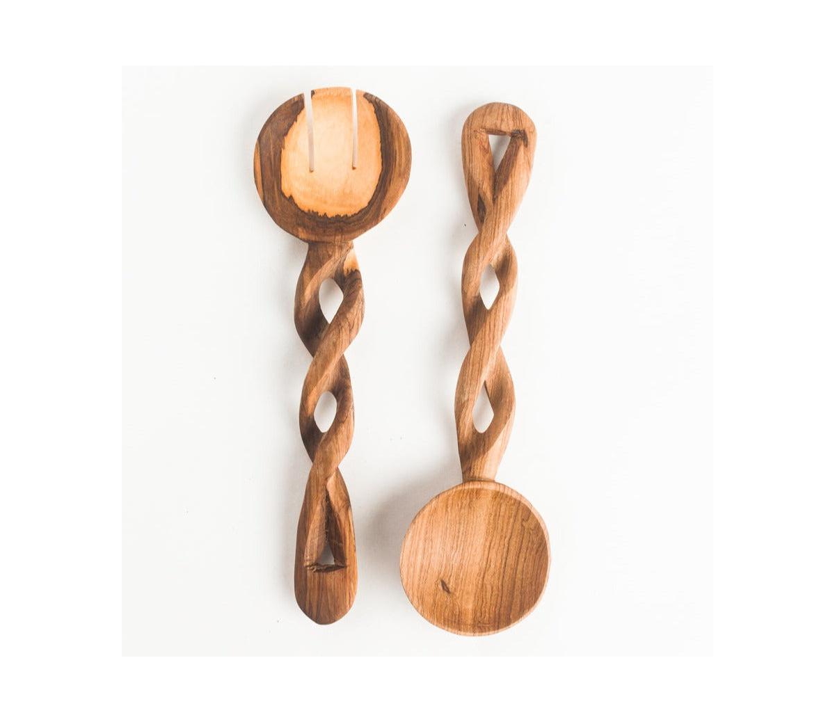 Click here for Creative Women  Olive Wood Spiral Servers - Beige prices