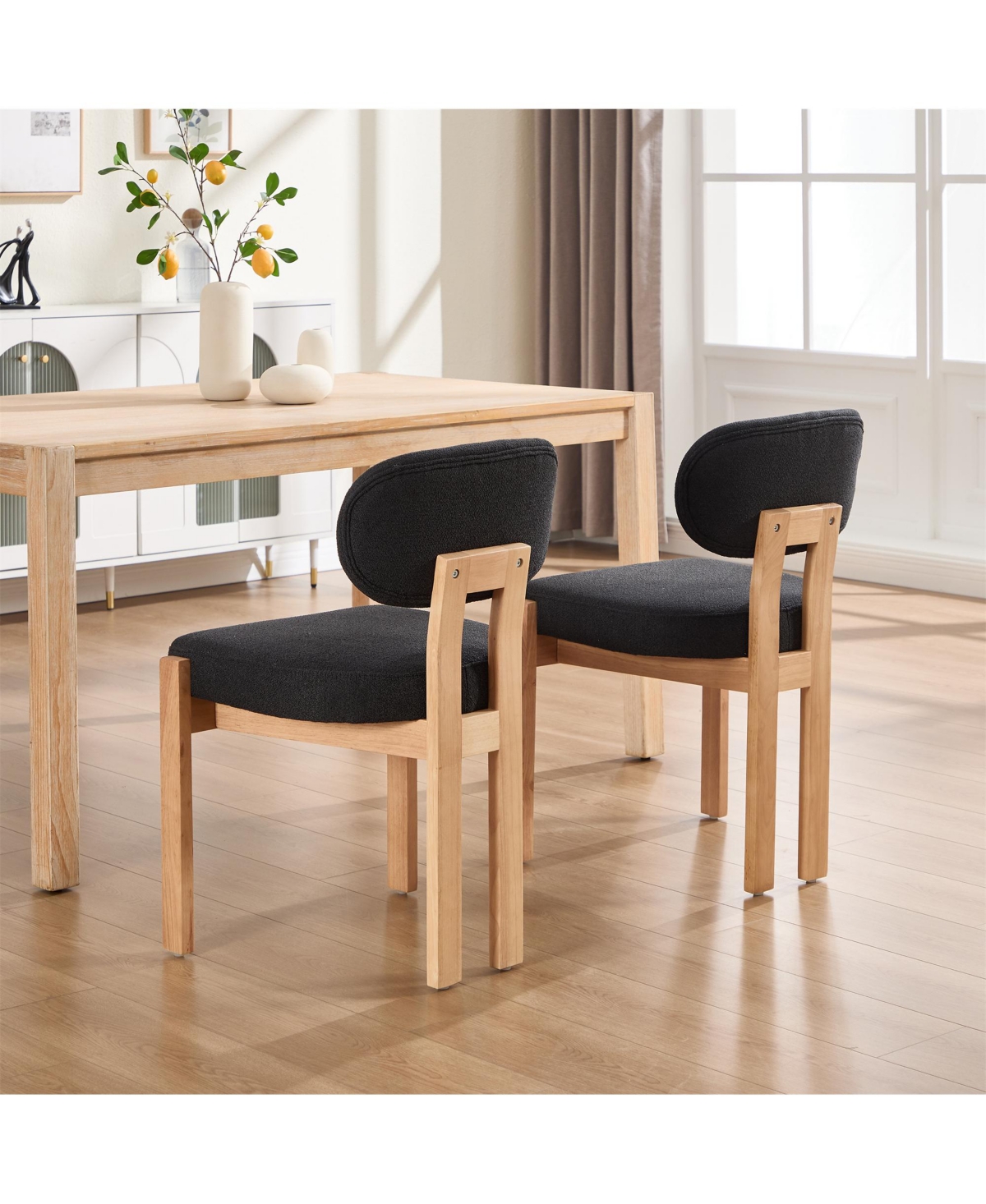Click here for Clihome Modern Wooden Dining Chairs Set of 2  Upho... prices