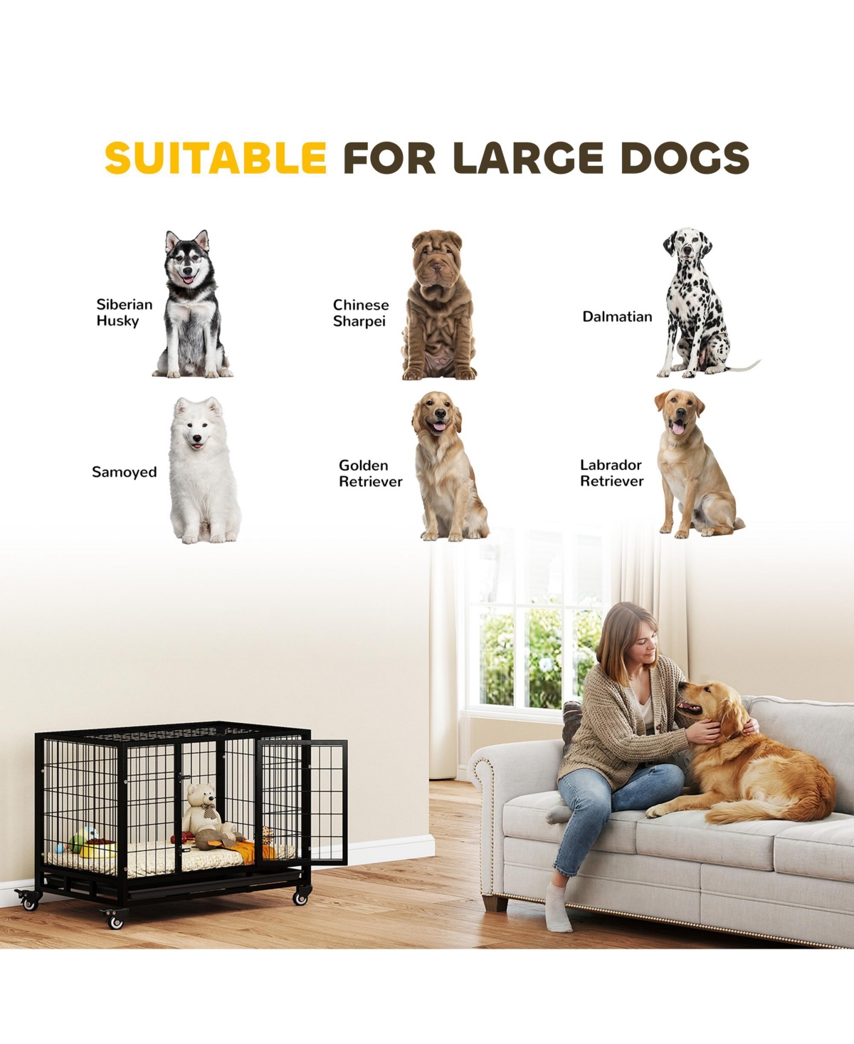 Click here for Ruie 36 Inch Heavy Duty Dog Crate with Double Door... prices