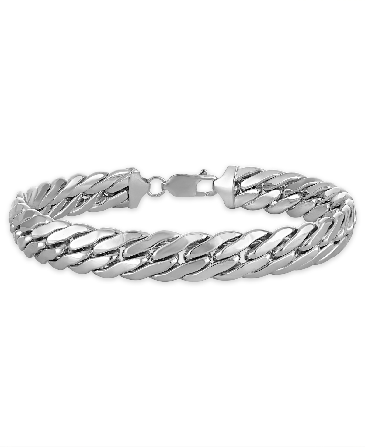Click here for Macys Mens Double Curb Link Chain Bracelet in Ster... prices