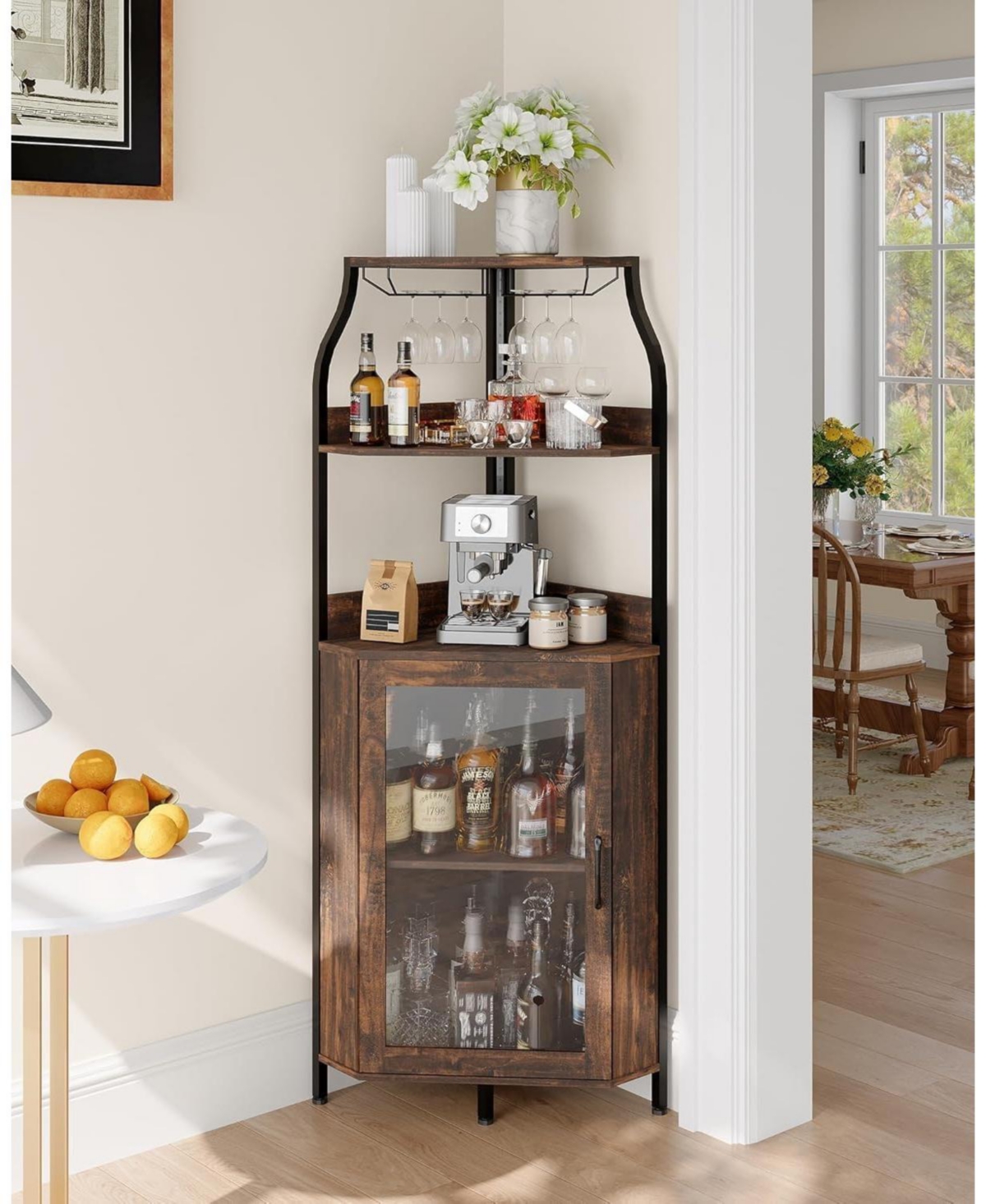 Click here for gaomon Corner Bar Cabinet with Led and Outlet â... prices