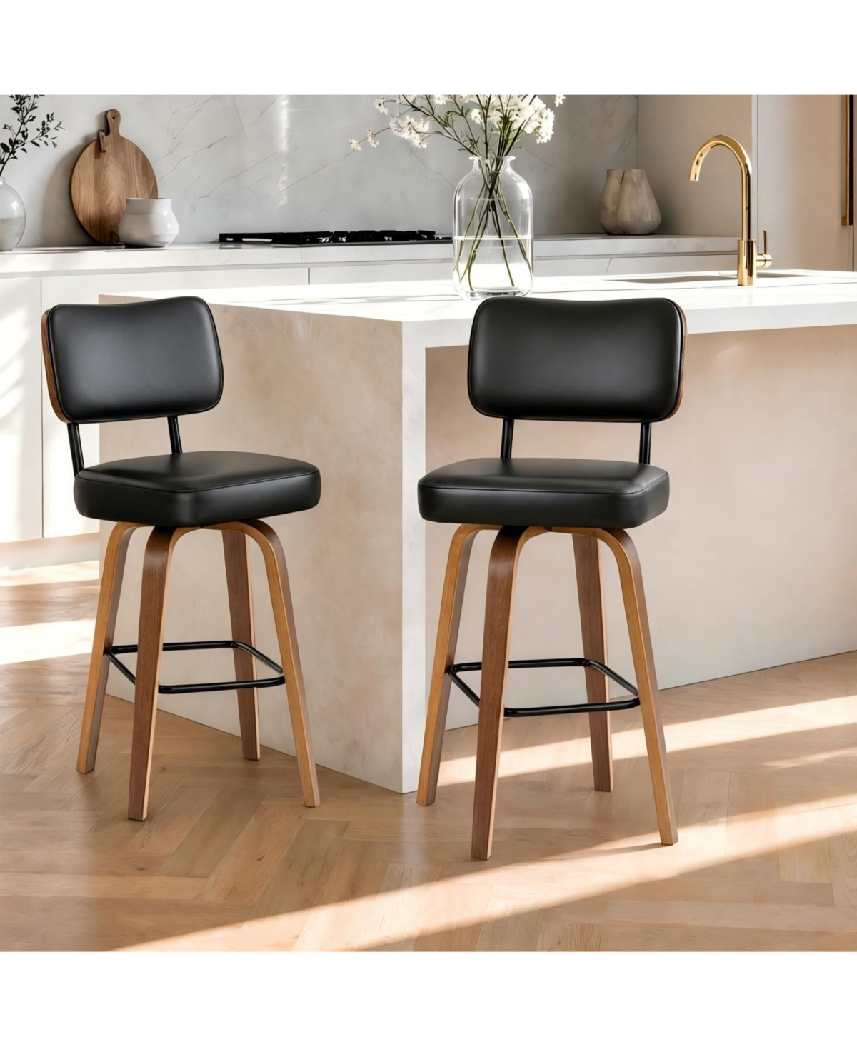 Click here for homfan Set of 2 Counter Height Bar Stools  26 Swiv... prices