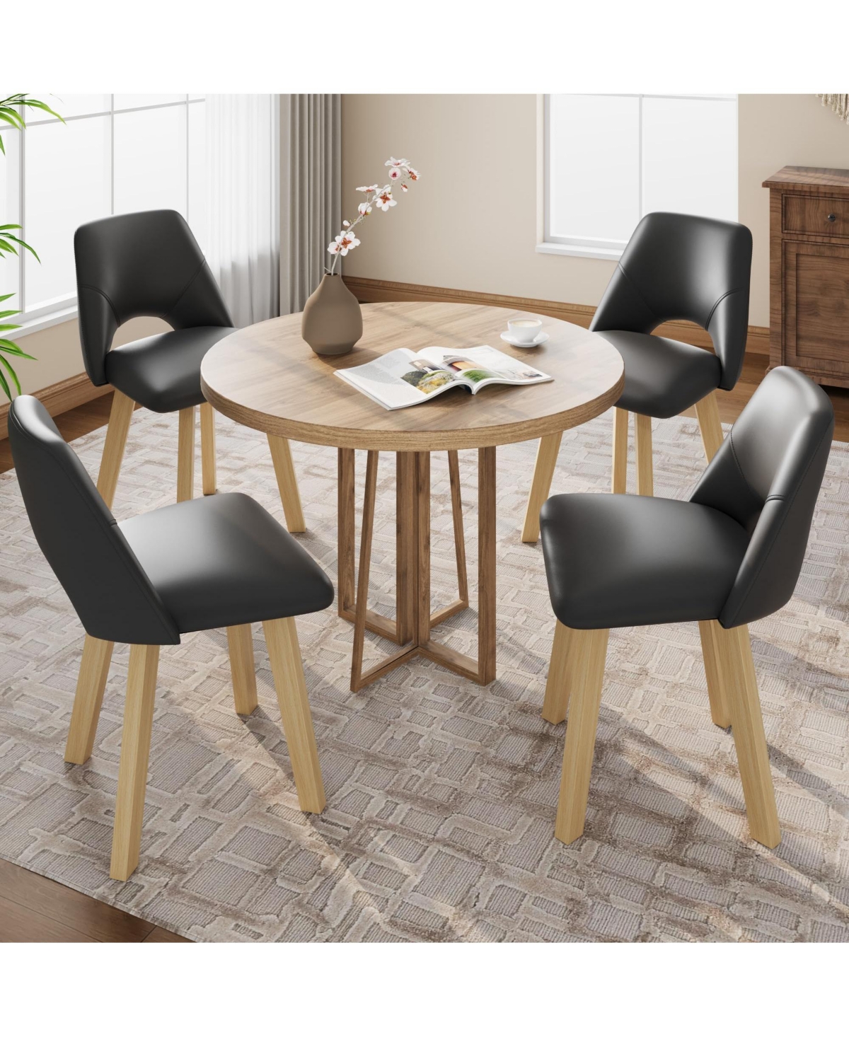 Click here for homfan Dining Chairs of 4  Pu Leather Upholstered... prices