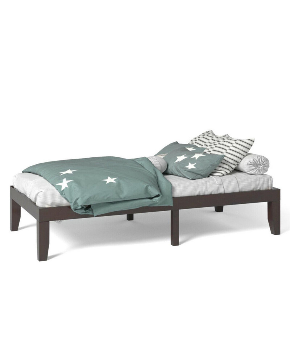 Click here for Gouun 14 Inch Twin Rubberwood Platform Bed Frame w... prices