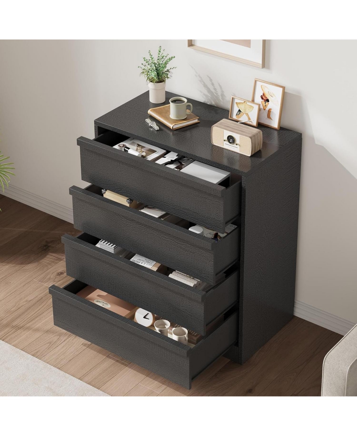 Click here for homfan 4-Drawer Dresser – 39.3 Tall Freestanding S... prices
