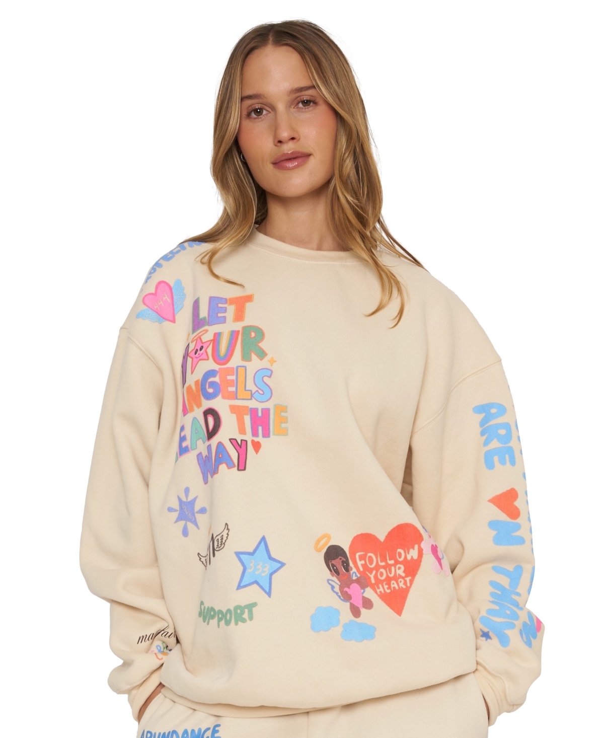 Click here for Mayfair Juniors Angels Lead Graphic Oversized Flee... prices