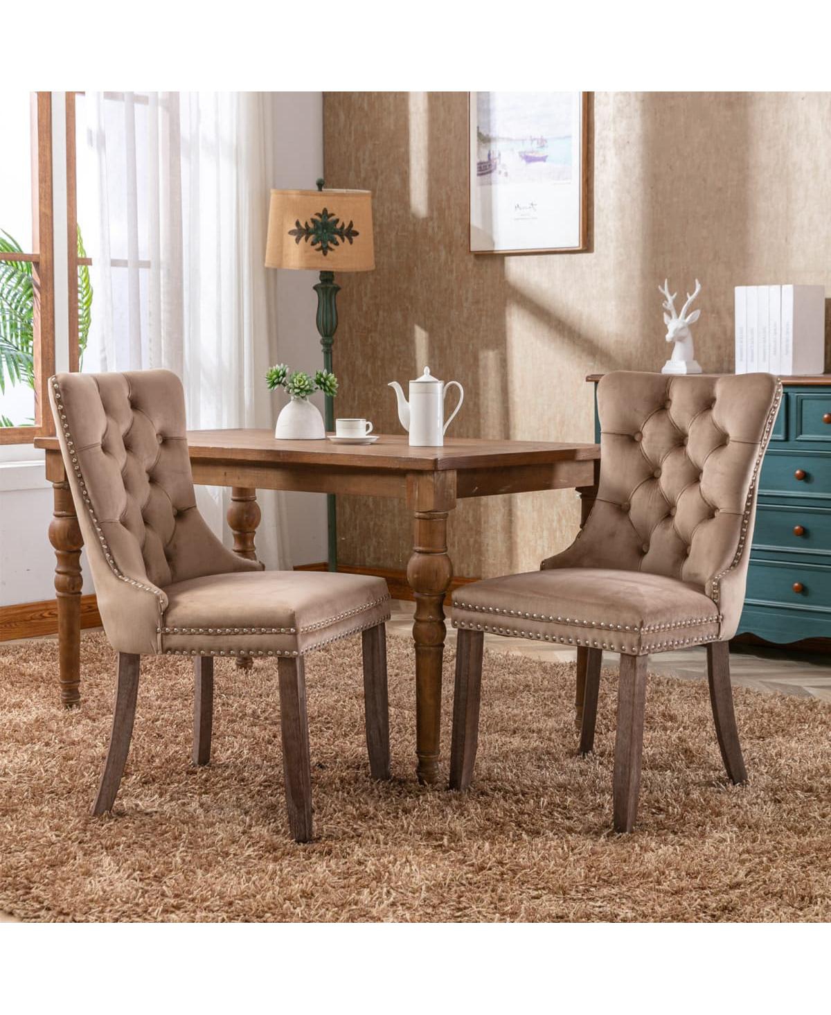 Click here for Maison Boucle Upholstered Dining Chairs   Beige Ve... prices