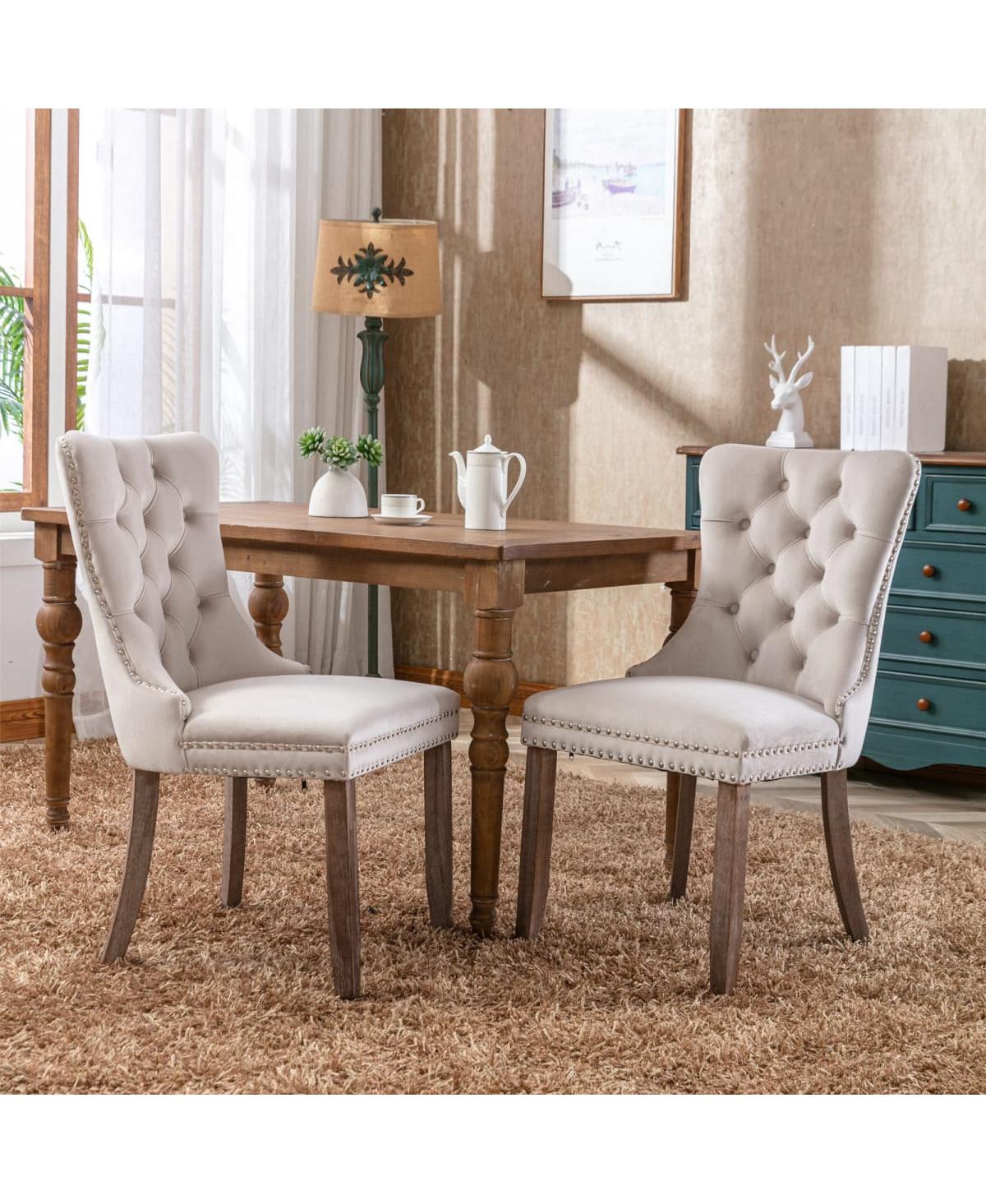Click here for Maison Boucle Upholstered Dining Chairs   Beige Ve... prices