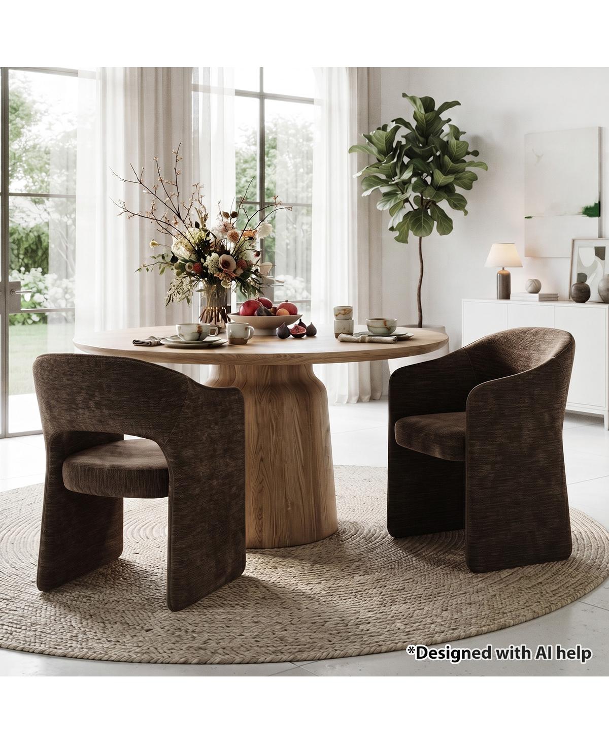 Click here for Maison Boucle Modern Upholstered Dining Armchairs... prices