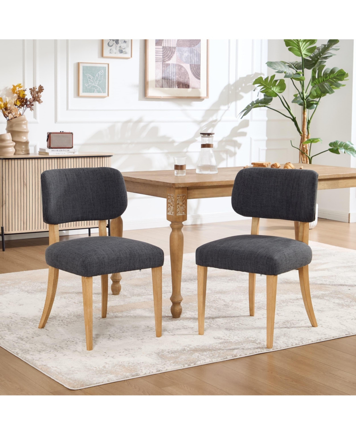 Click here for Maison Boucle Dining Chairs Set of 2  Modern Woode... prices