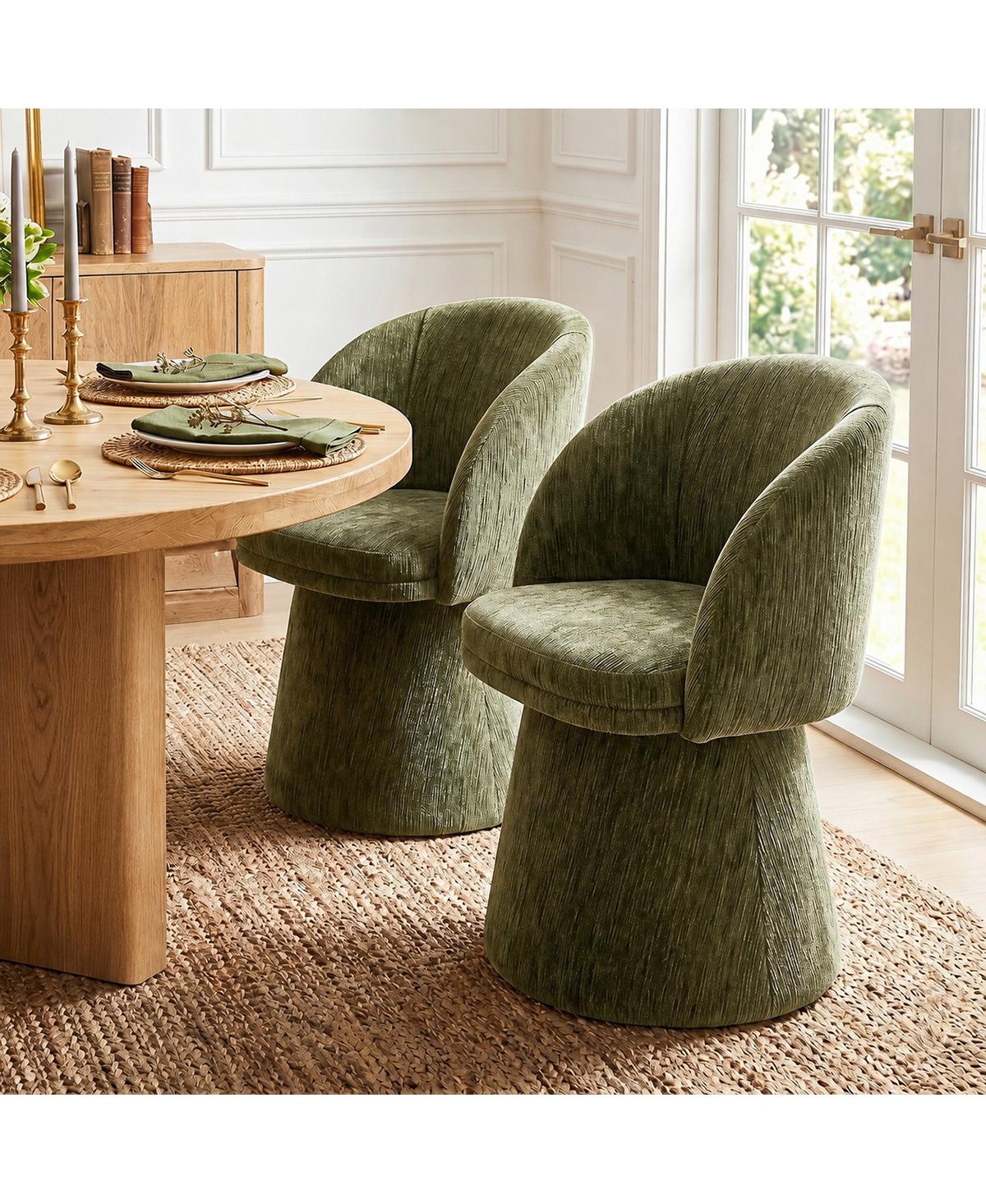 Click here for Maison Boucle Modern Swivel Dining Chair Set of 2... prices