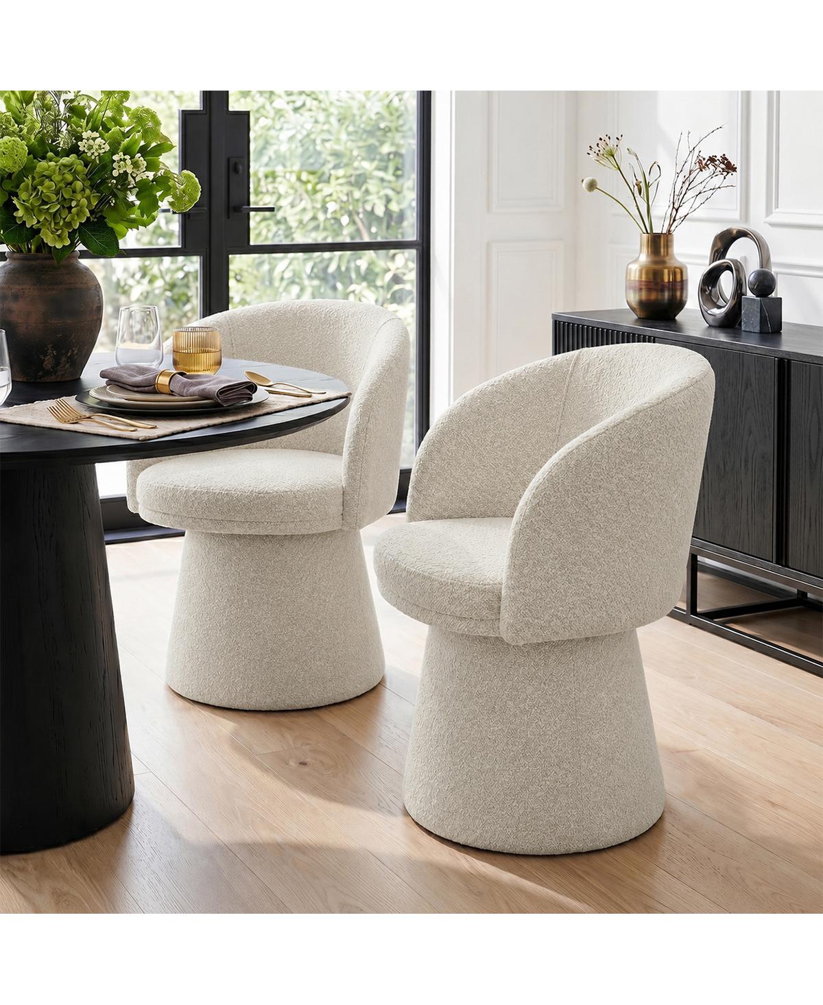 Click here for Maison Boucle Swivel Dining Chairs Set of 2  Boucl... prices