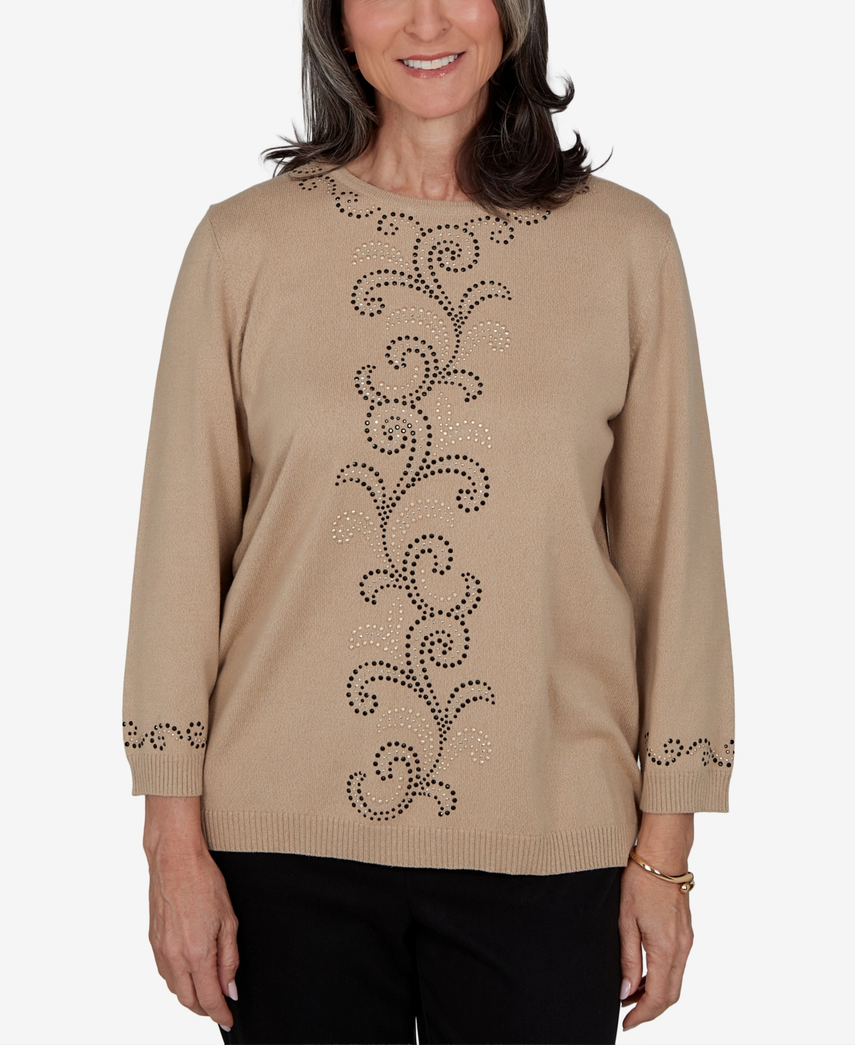 Click here for Alfred Dunner Petite Travel Advisory Beaded Scroll... prices