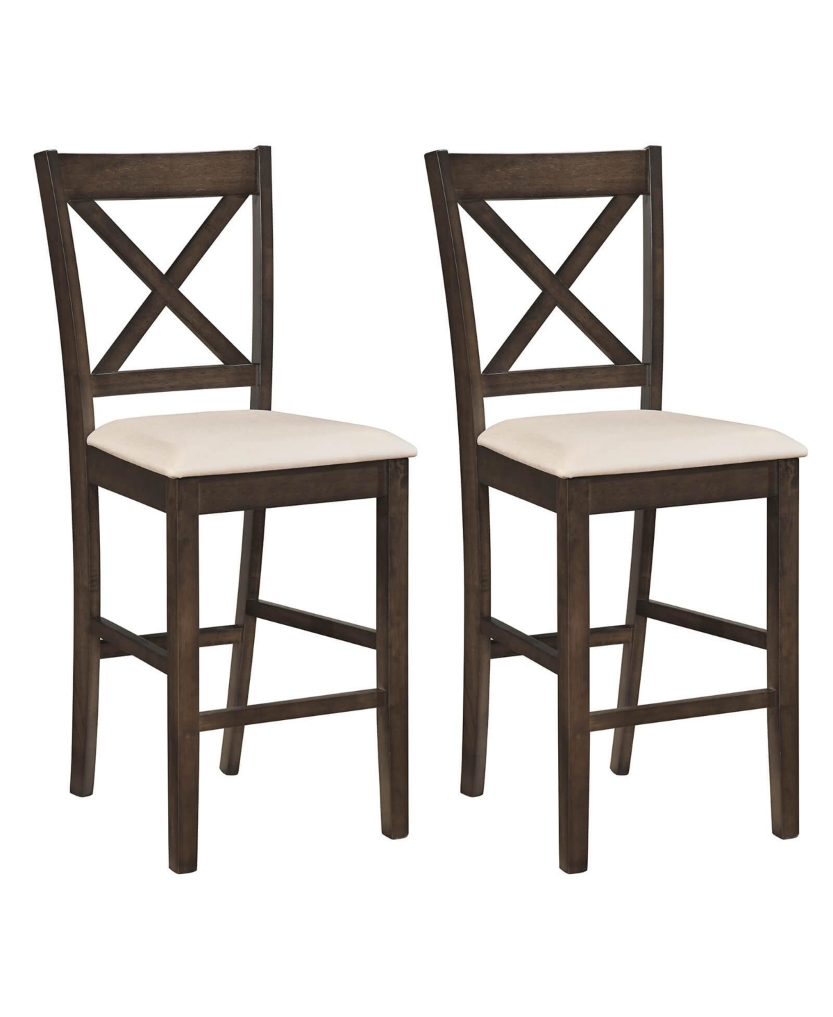 Click here for Costway Rubber Wood X-Back Bar Stools with Upholst... prices