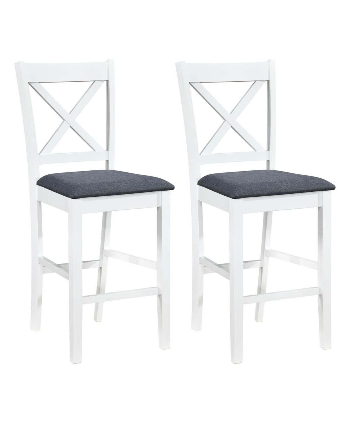 Click here for Costway Rubber Wood X-Back Bar Stools with Upholst... prices