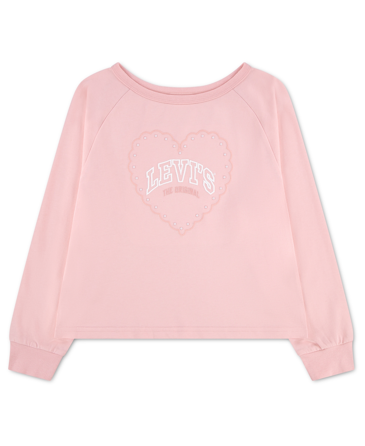 Click here for Levis Girls 7-16 Heart Knit Long-Sleeve Top - Powd... prices